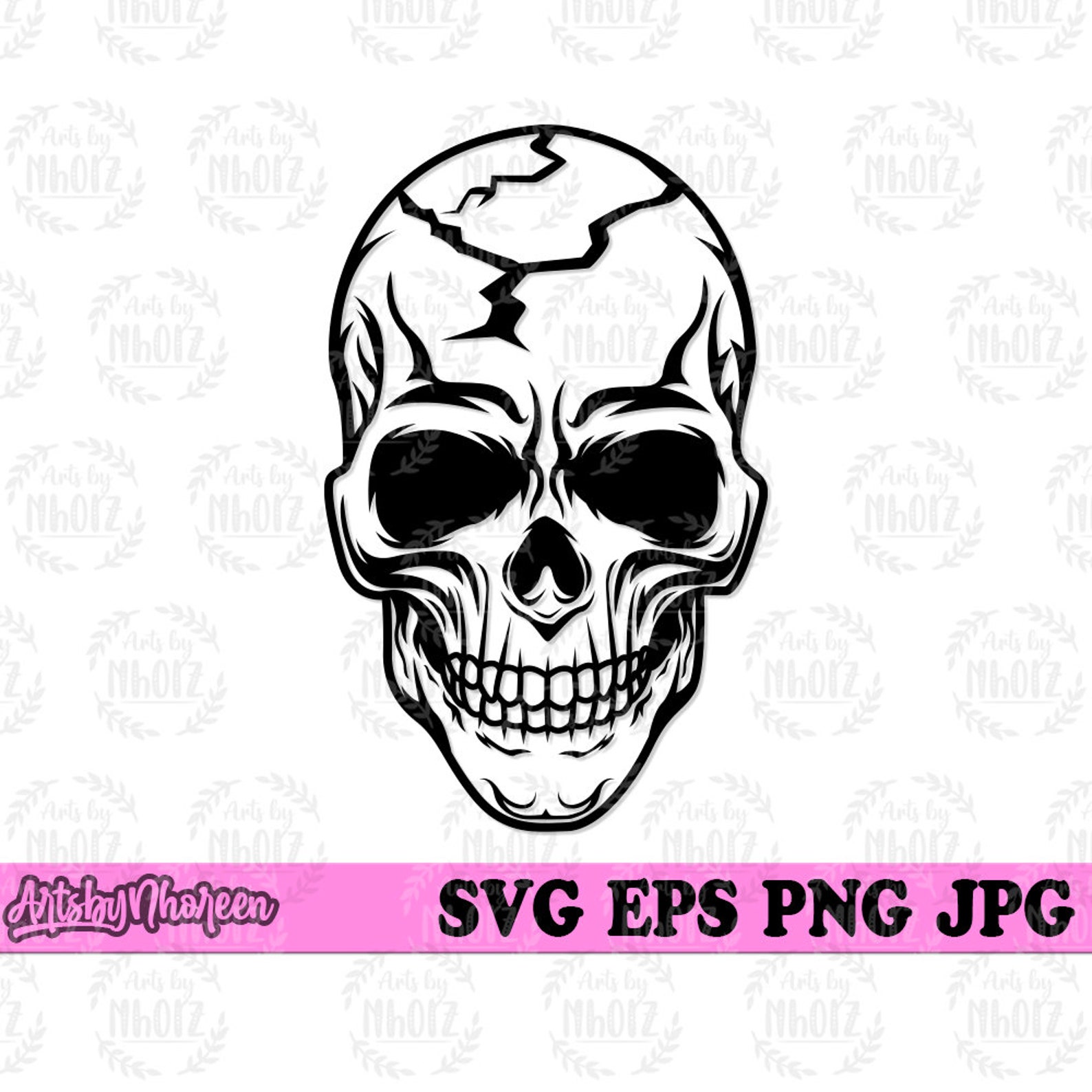 Human Skull Svg Skull Shirt Clipart Skeletal Head Cut File | Etsy