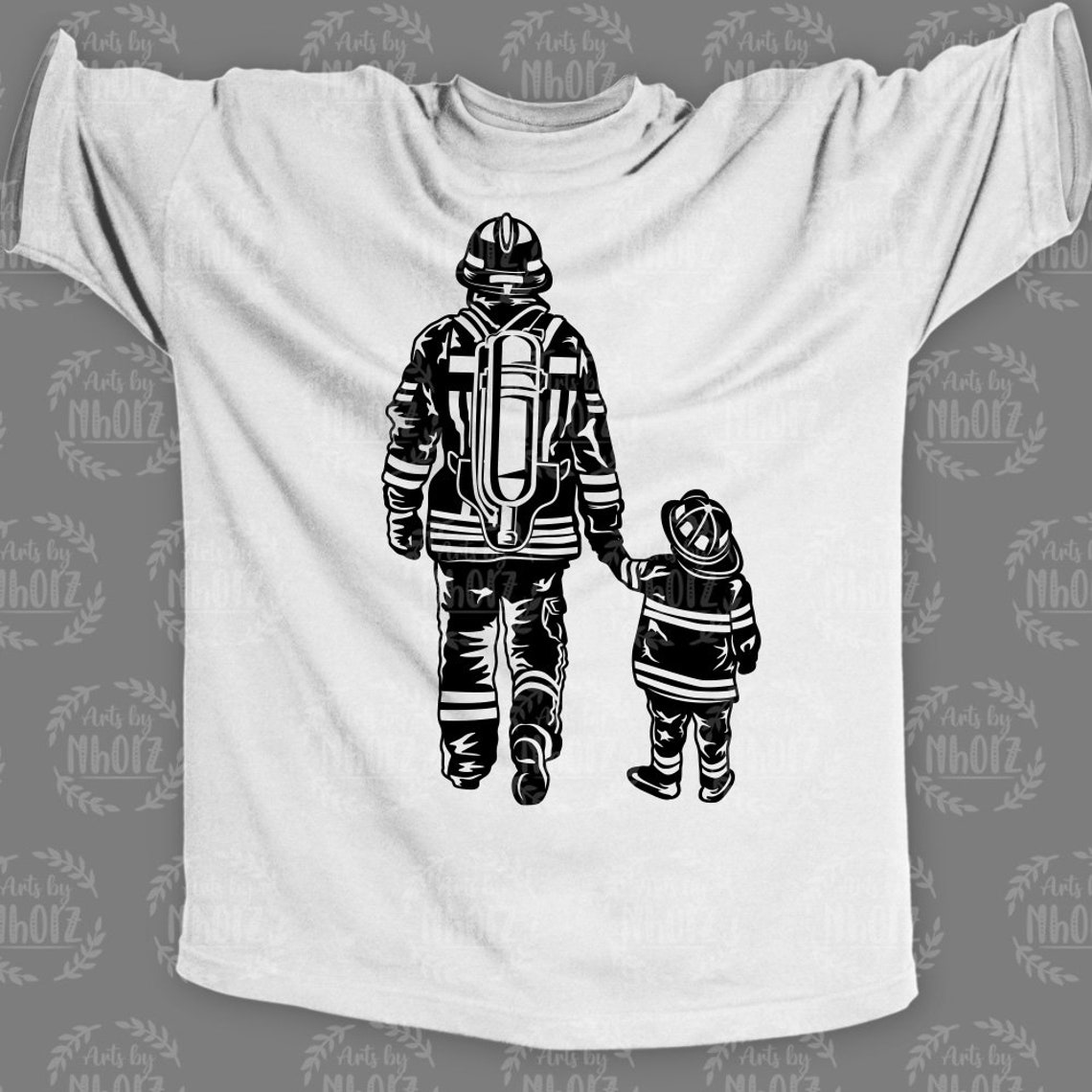 Fire Fighter Dad and Son Svg Fireman Clipart Firefighter Cut - Etsy