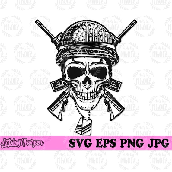 Military Skull Svg US Army Dog Tags Cut File Veteran Dad | Etsy