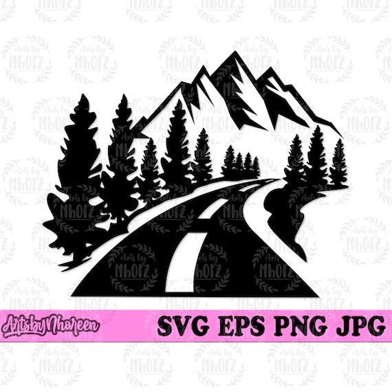 Highway Mountain Scene Svg Highway Svg Outdoor Svg Camping | Etsy