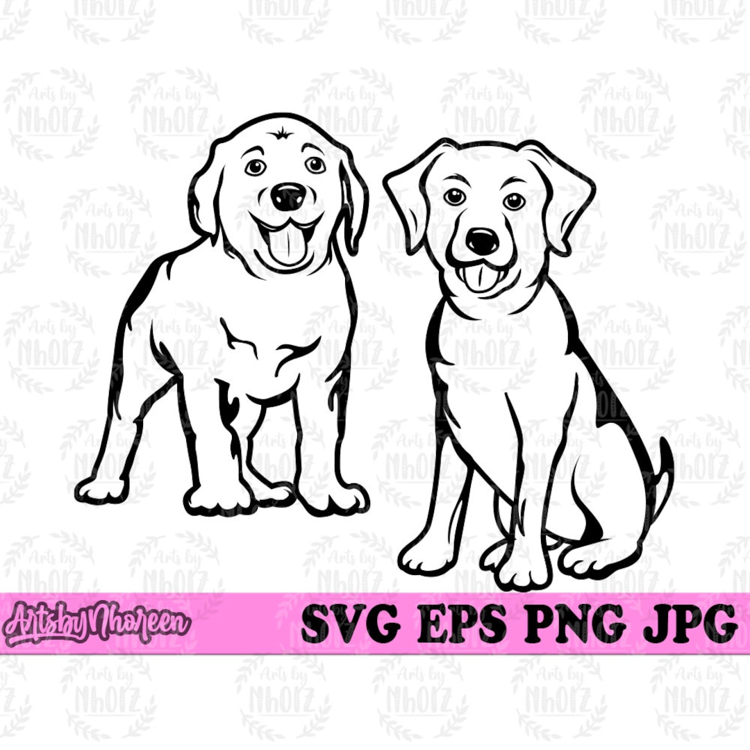 Cute Labrador Puppy Svg, Labrador Svg, Labrador Clipart, Labrador Png ...
