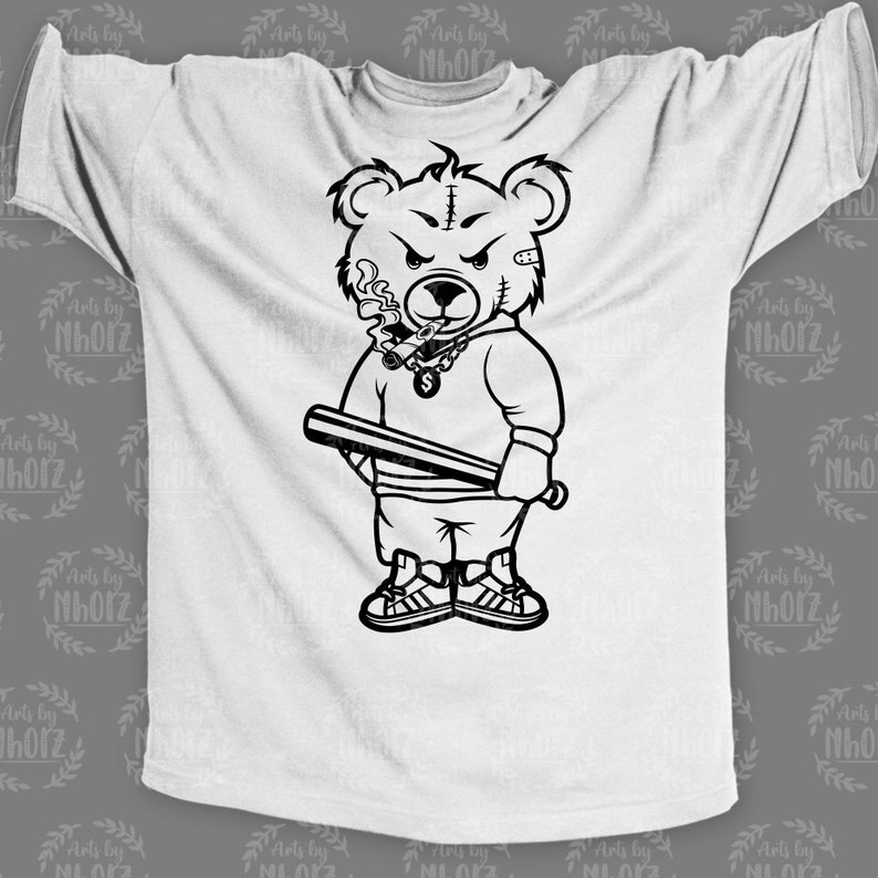Gangster Teddy Svg Bandit Bear Clipart Hipster Teddy Cut - Etsy