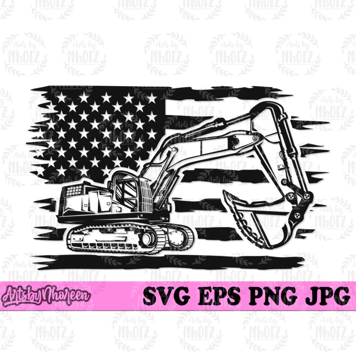 US Excavator Svg Contractor Stencil US Construction Clipart - Etsy