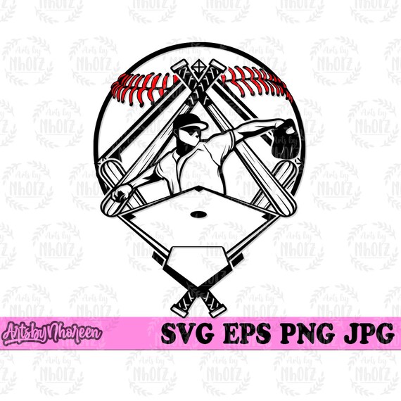 Baseball Player Svg Outdoor Field Sports Cut File Batter - Etsy