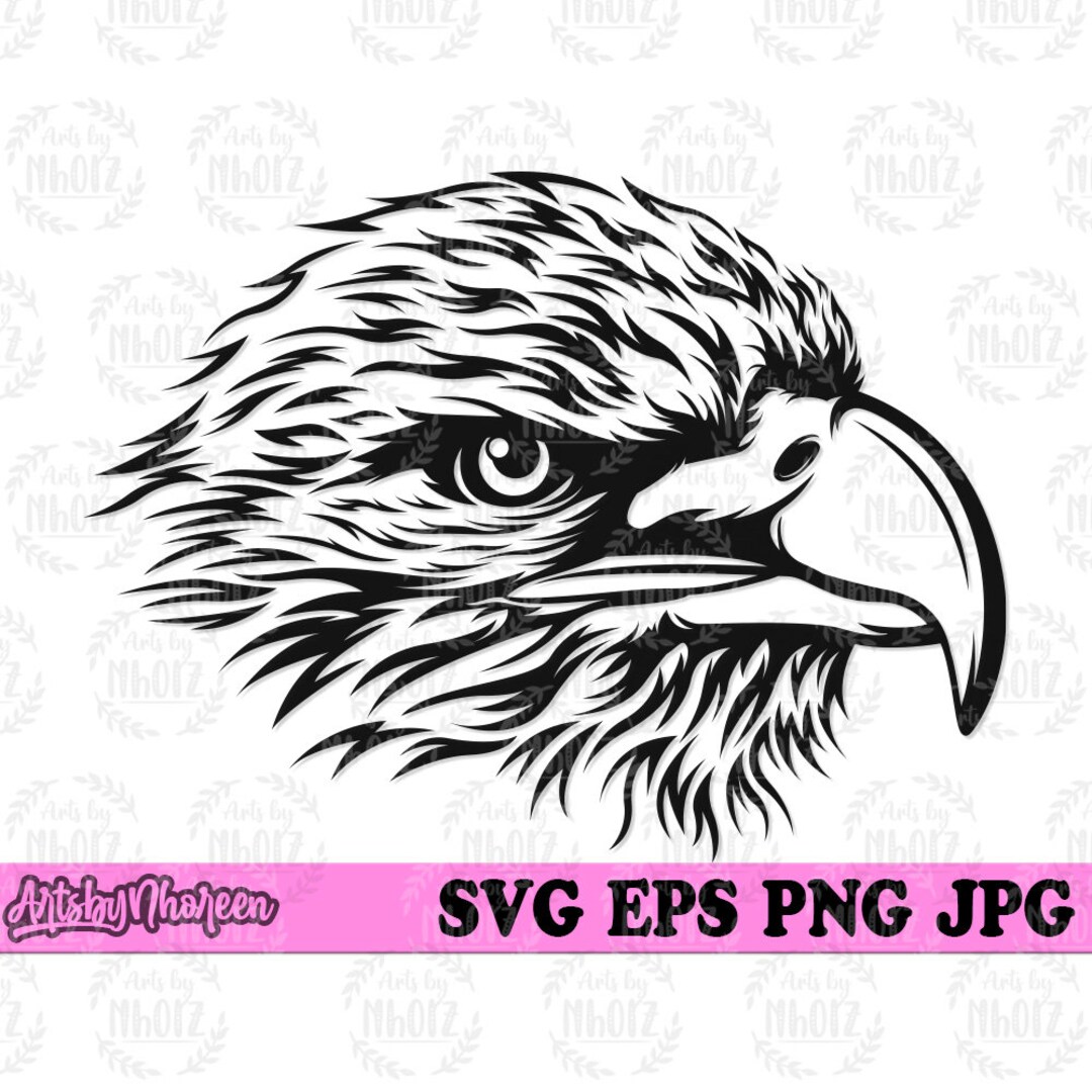 Eagle Head Svg, Patriotic Animal Clipart, Big Bird Stencil, Eagle Cut ...