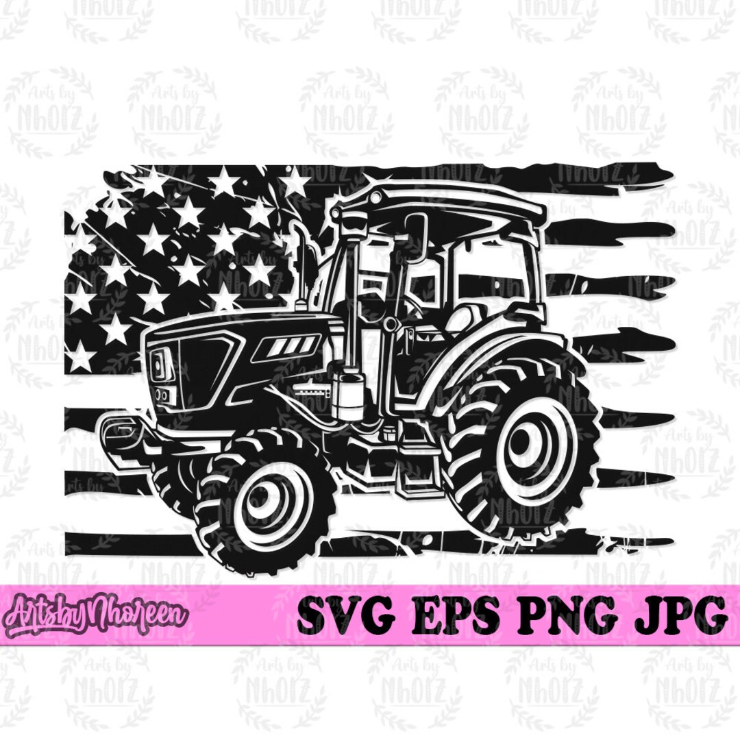 US Tractor Svg, Farm Life Cut File, Planting Truck Clipart, Tractor Cut ...