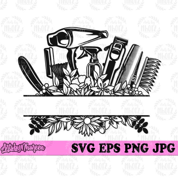 Barber Tools Svg Barbershop Monogram Dxf Hair Cutter - Etsy