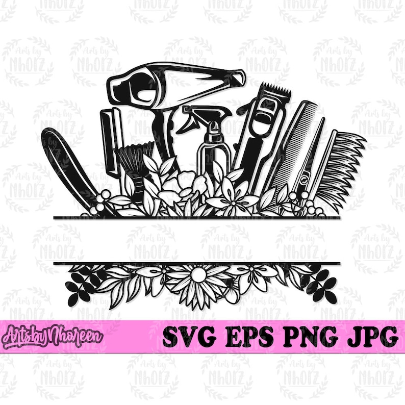 Barber Tools Svg Barbershop Monogram Dxf Hair Cutter - Etsy