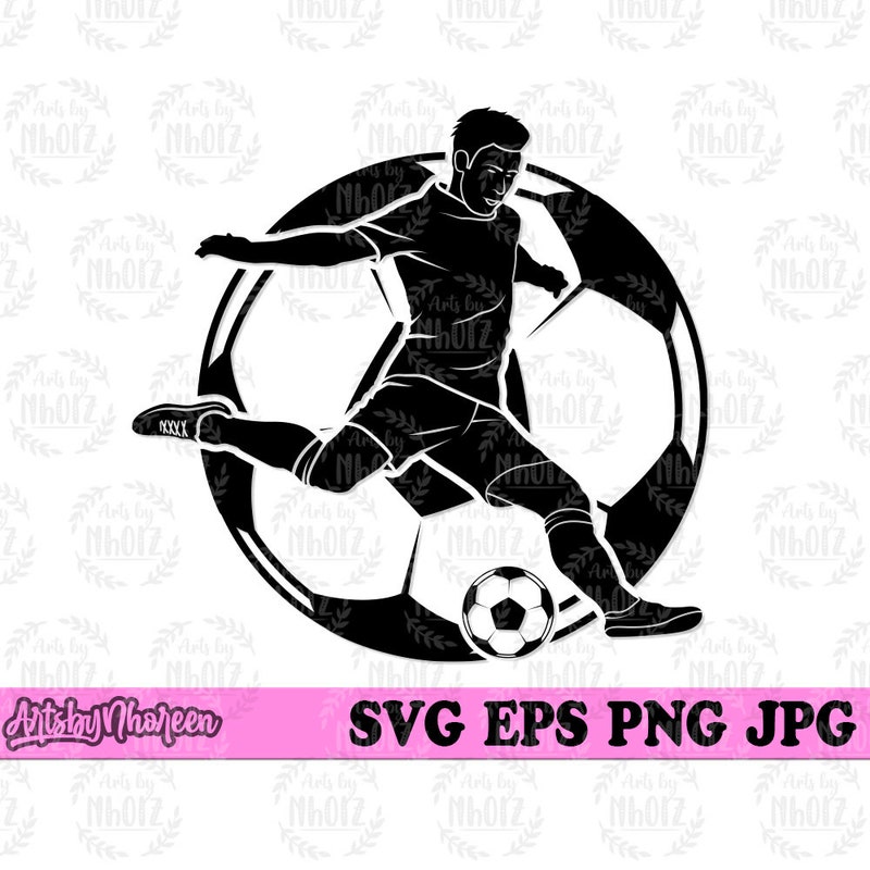Kicking Soccer Ball Svg - Etsy