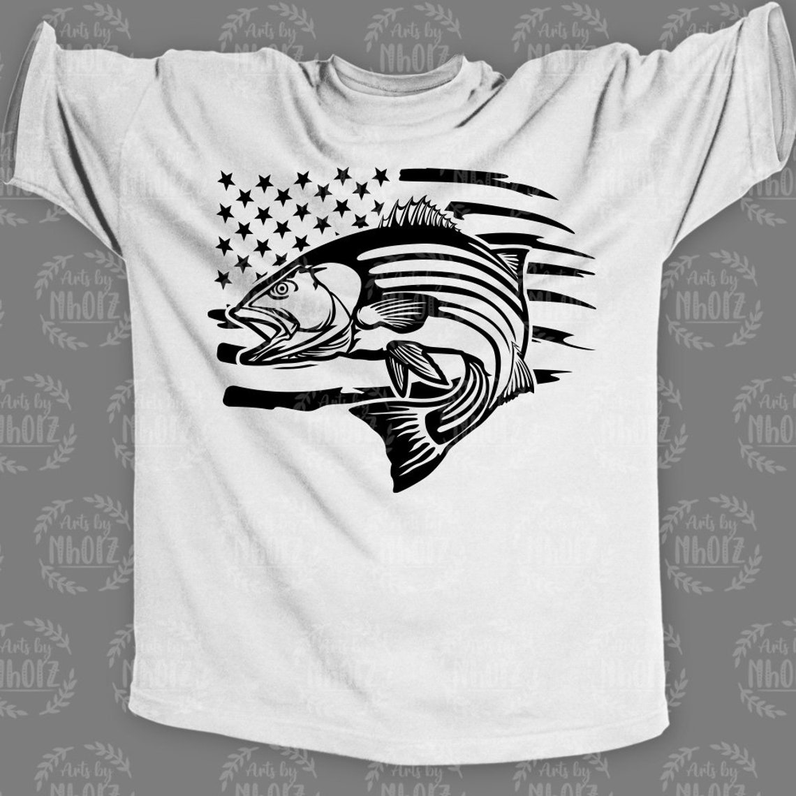 USA Striped Bass Fish Svg Fishing Day Shirt Png Angler Dad - Etsy
