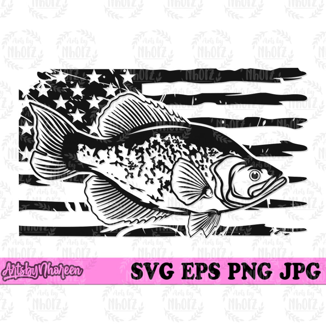 US Crappie Fish Svg, Fresh Water Fish Cut File, Lake Fishing Clipart ...