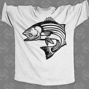 Striped Bass Fish Svg, Bass Svg, Lake Fishing Clipart, River Fish Cut ...