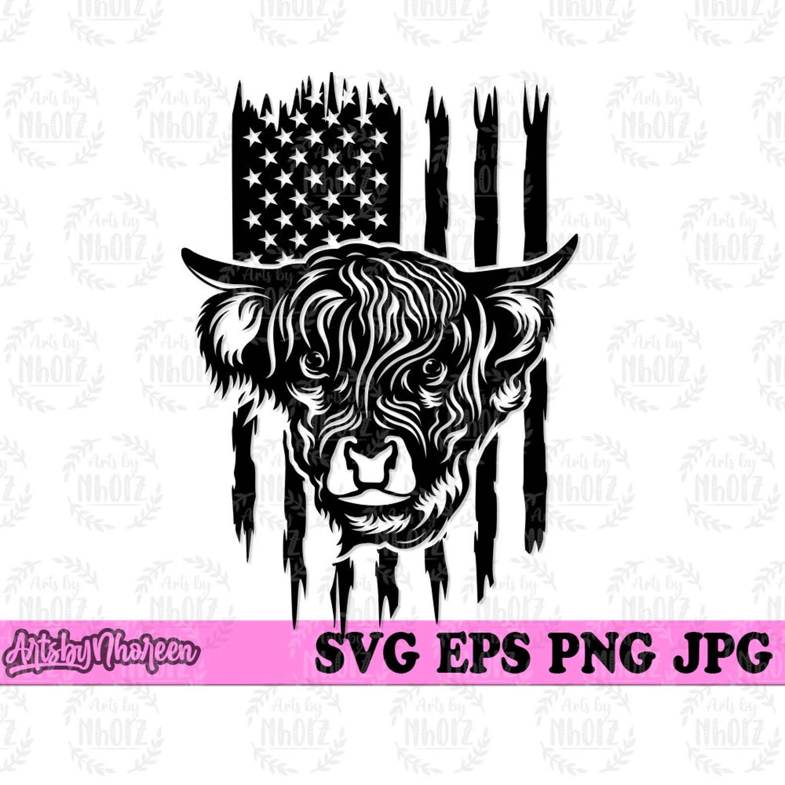 US Highland Cow SVG Farm Cow Clipart Farming Shirt Png Cute - Etsy