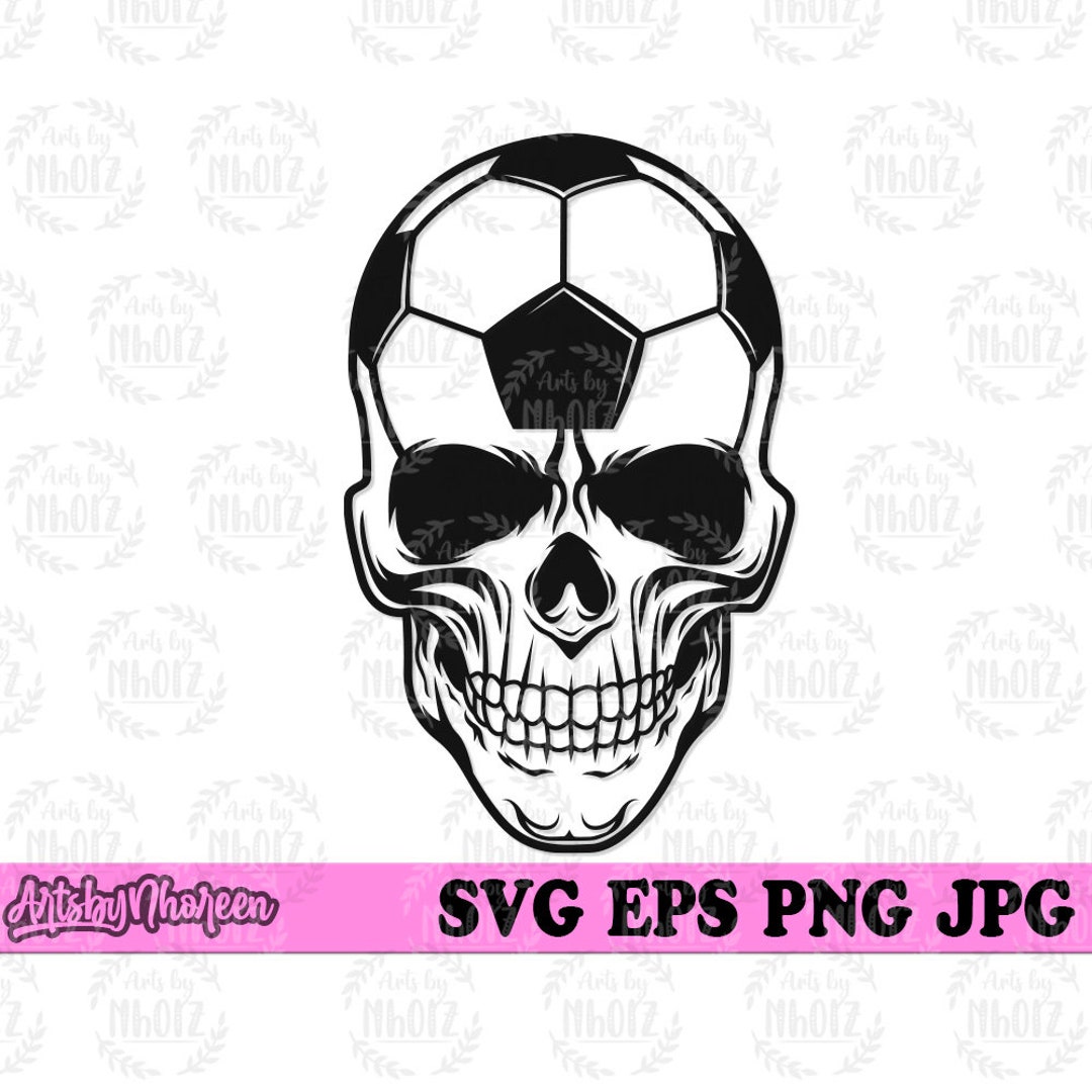 Soccer Skull Svg, Outdoor Field Sports Clipart, Soccer Player T-shirt ...