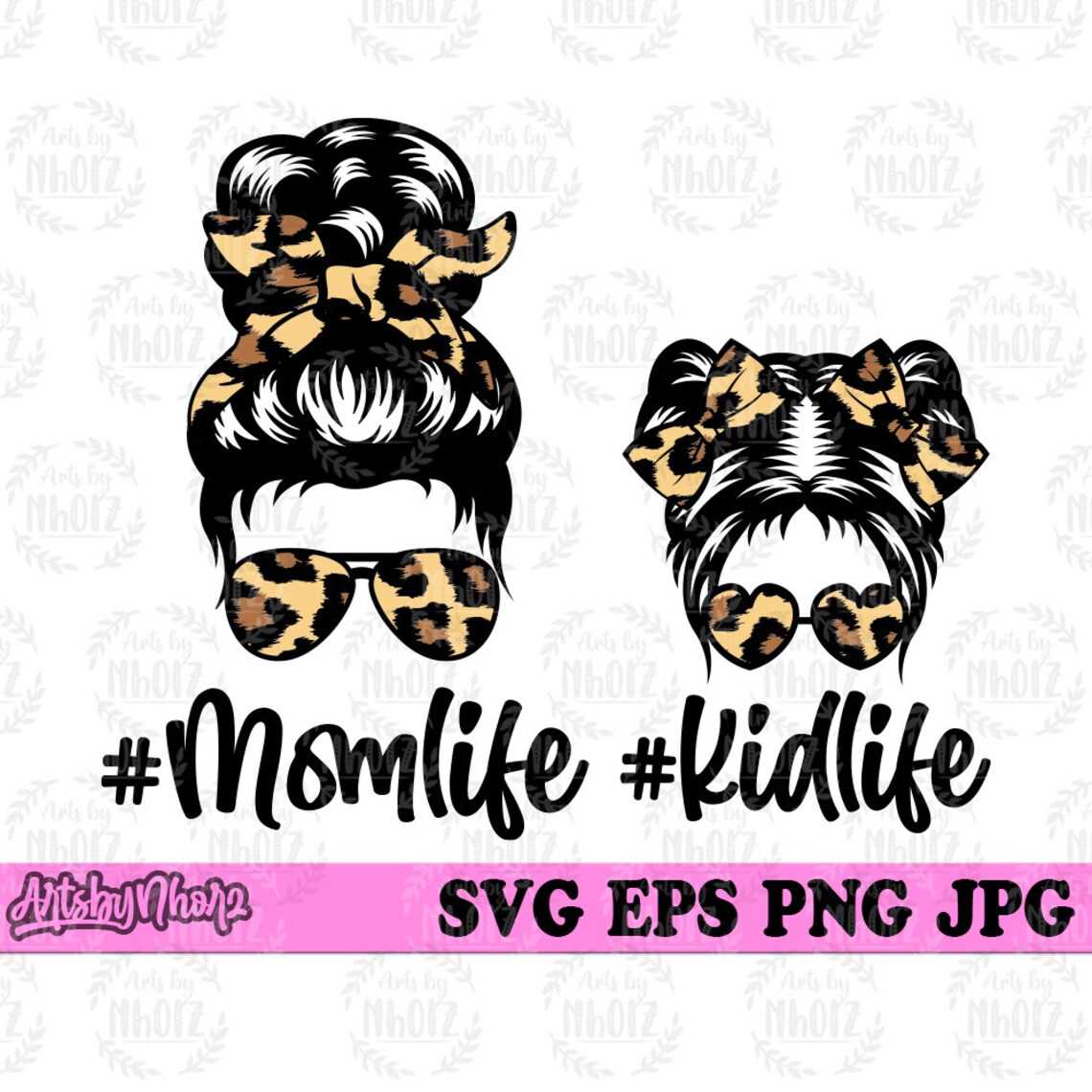 Leopard Mom Life Kid Life Svg Momlife Svg Kidlife Svg - Etsy