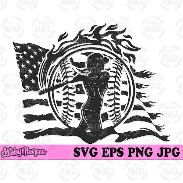 Softball Fire Svg - Etsy