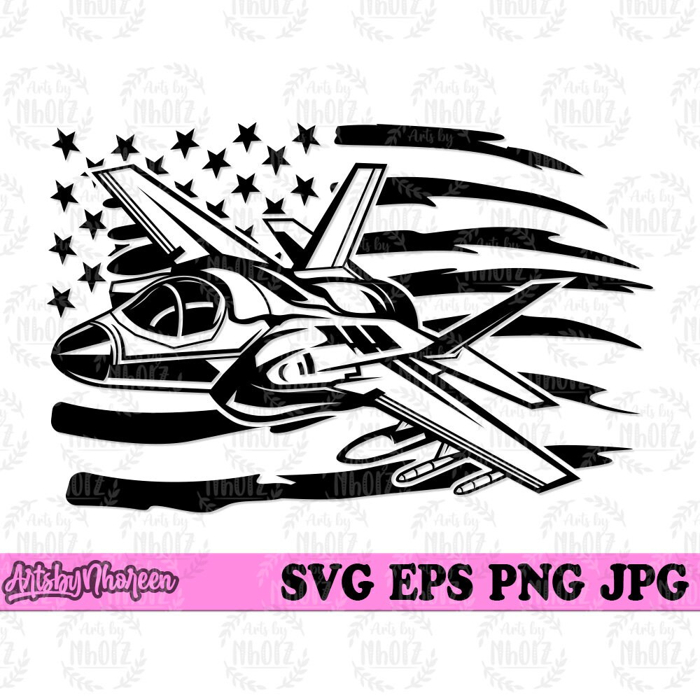 US Fighter Jet Svg F16 Aircraft Clipart Military Plane - Etsy