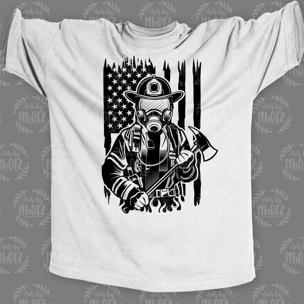 US Fire Fighter Svg Fireman Gear Clipart Fire Depot Tools | Etsy