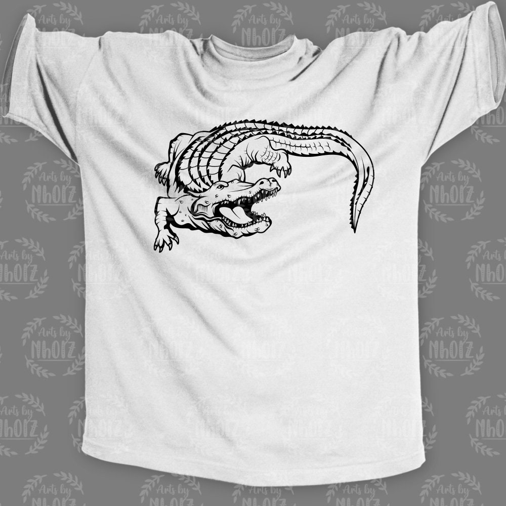 Crocodile Illustration Svg Wild Life Shirt Png Beast Reptile | Etsy