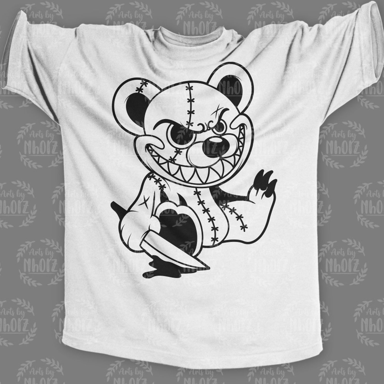 Scary Teddy Svg Horror Stuffed Toy Clipart Halloween Shirt - Etsy