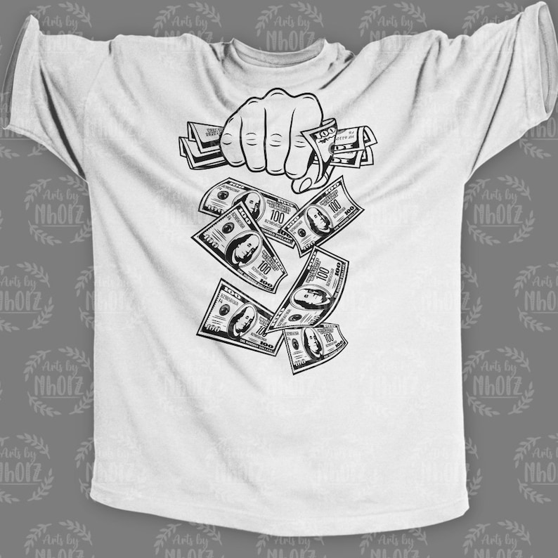Money Fist Falling Svg, US Dollar Bill Fall Clipart, Rich Punch Cut ...