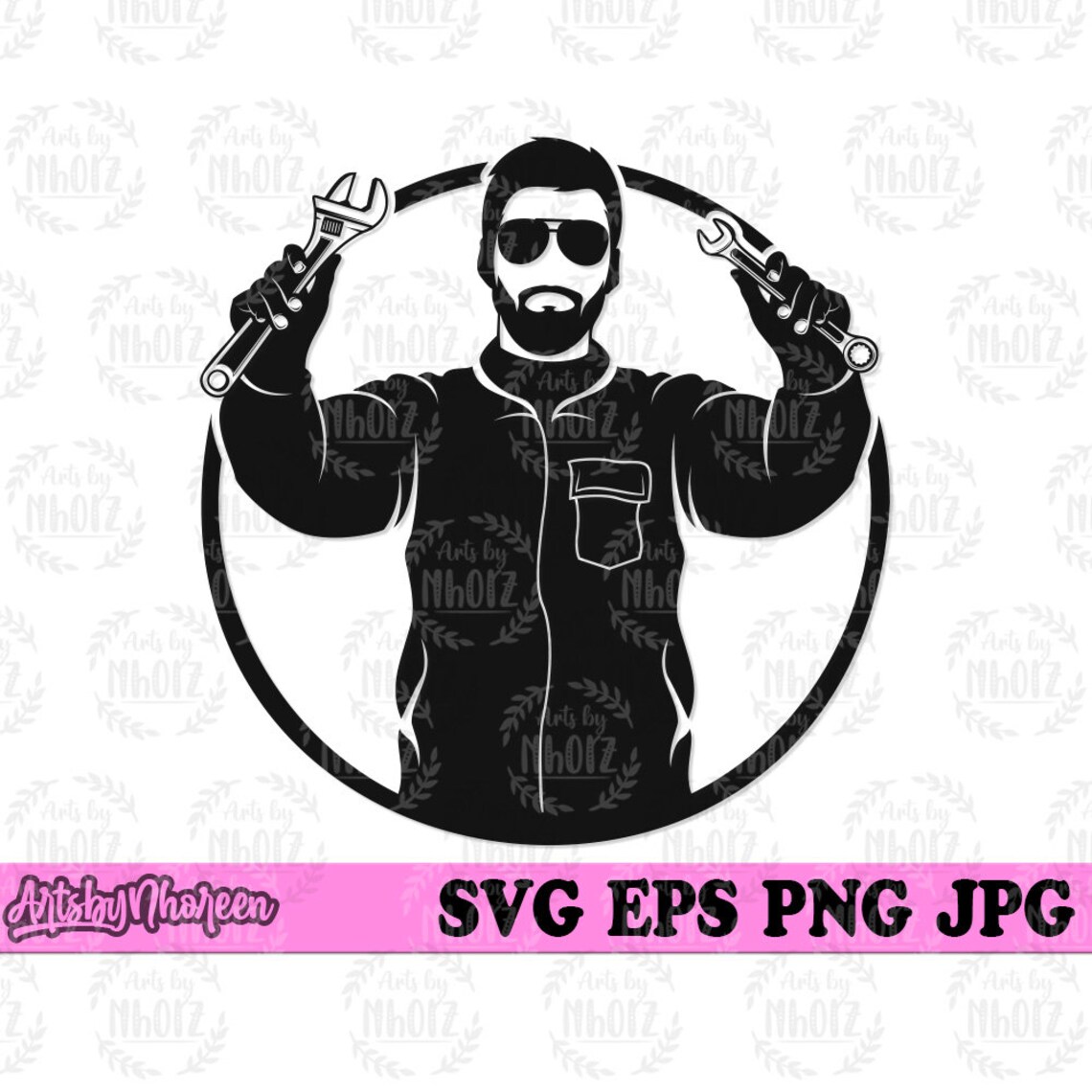 Mechanic Man Svg Mechanical Dad Clipart Repairman Cut File - Etsy