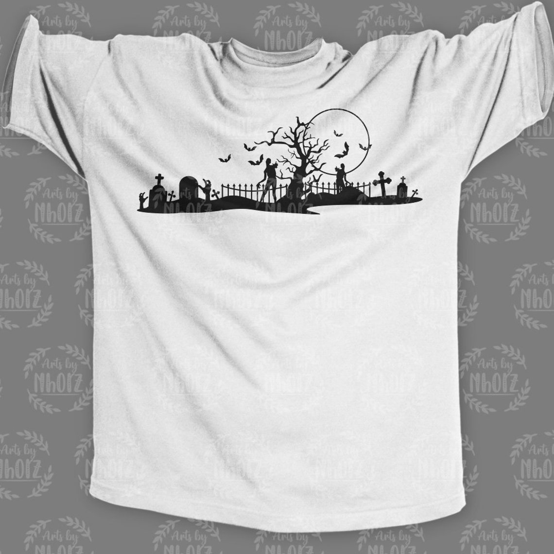 3 Halloween Scene Svg, Scary Ghost Town Clipart, Horror Zombie Land Cut ...