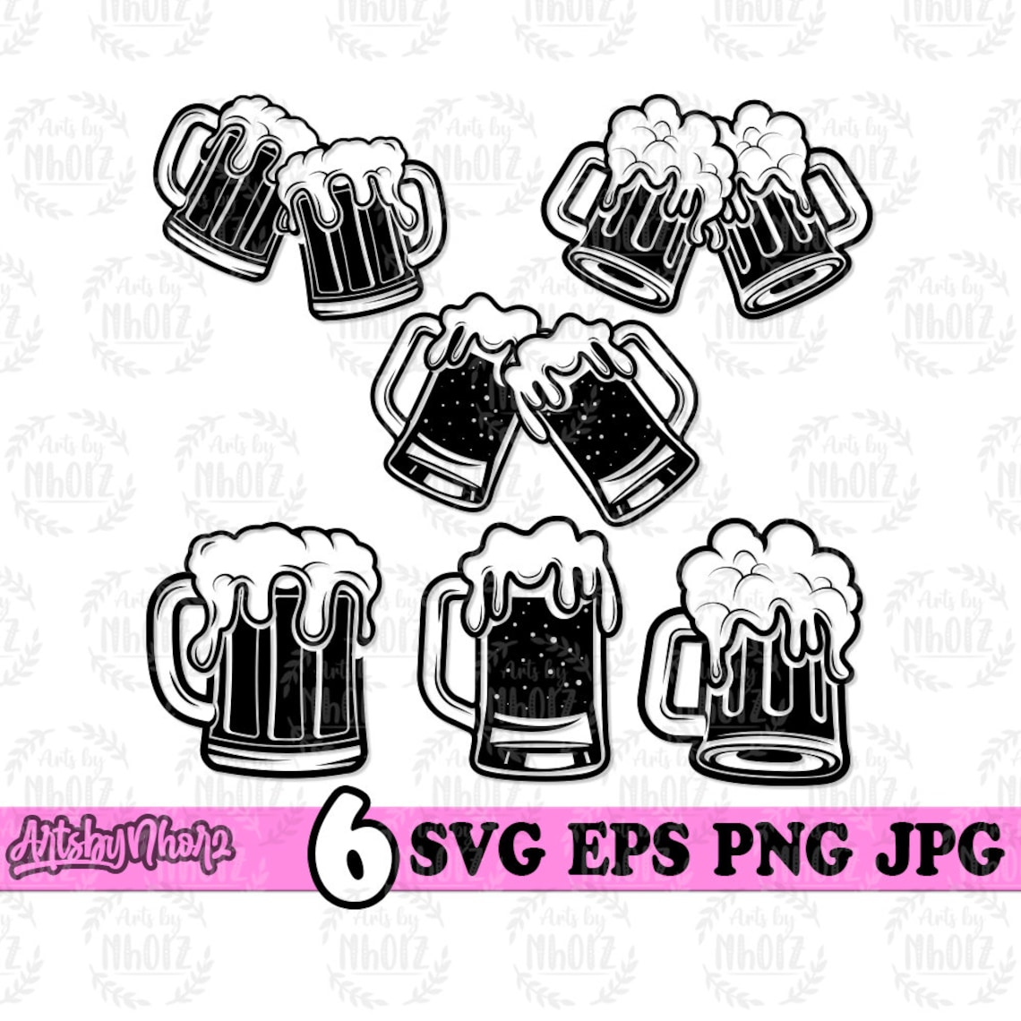 6 Beers Svg Beer Clipart Beer Cheers Svg Beer Cutfile - Etsy Canada