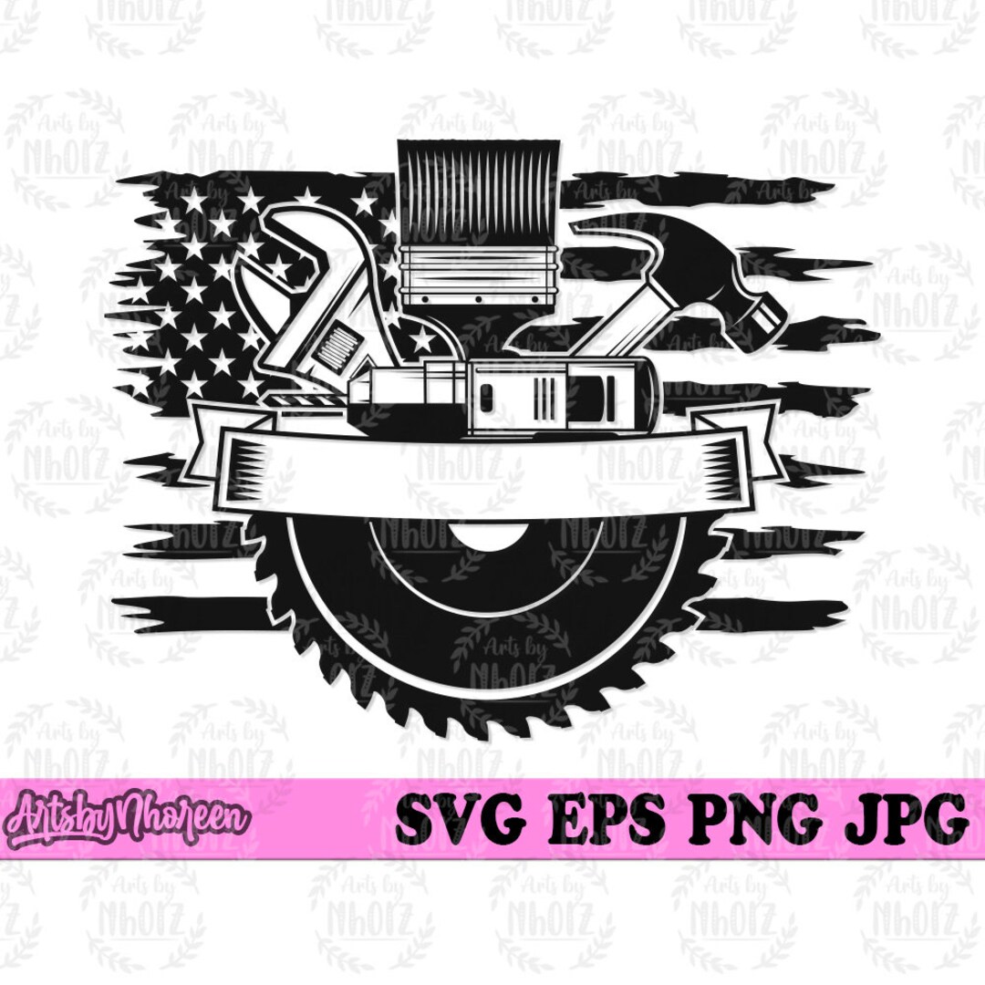 US Repair Tools Svg | Carpenter Dad Gift Idea Clipart | Hammer Stencil ...