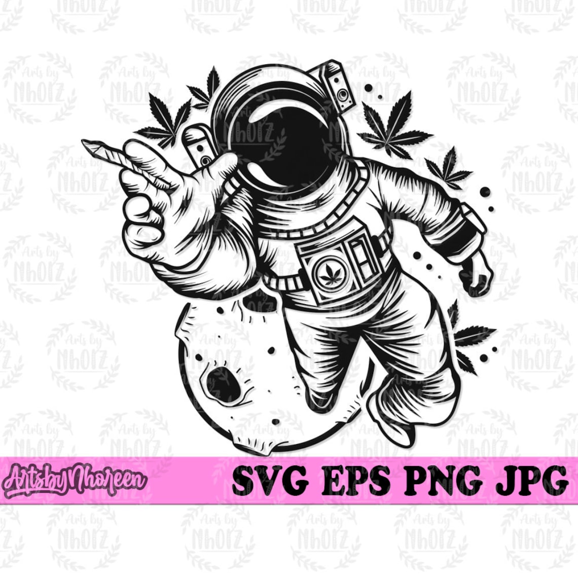 Astronaut Smoking Weed Svg Space High Clipart Cannabis Cut - Etsy