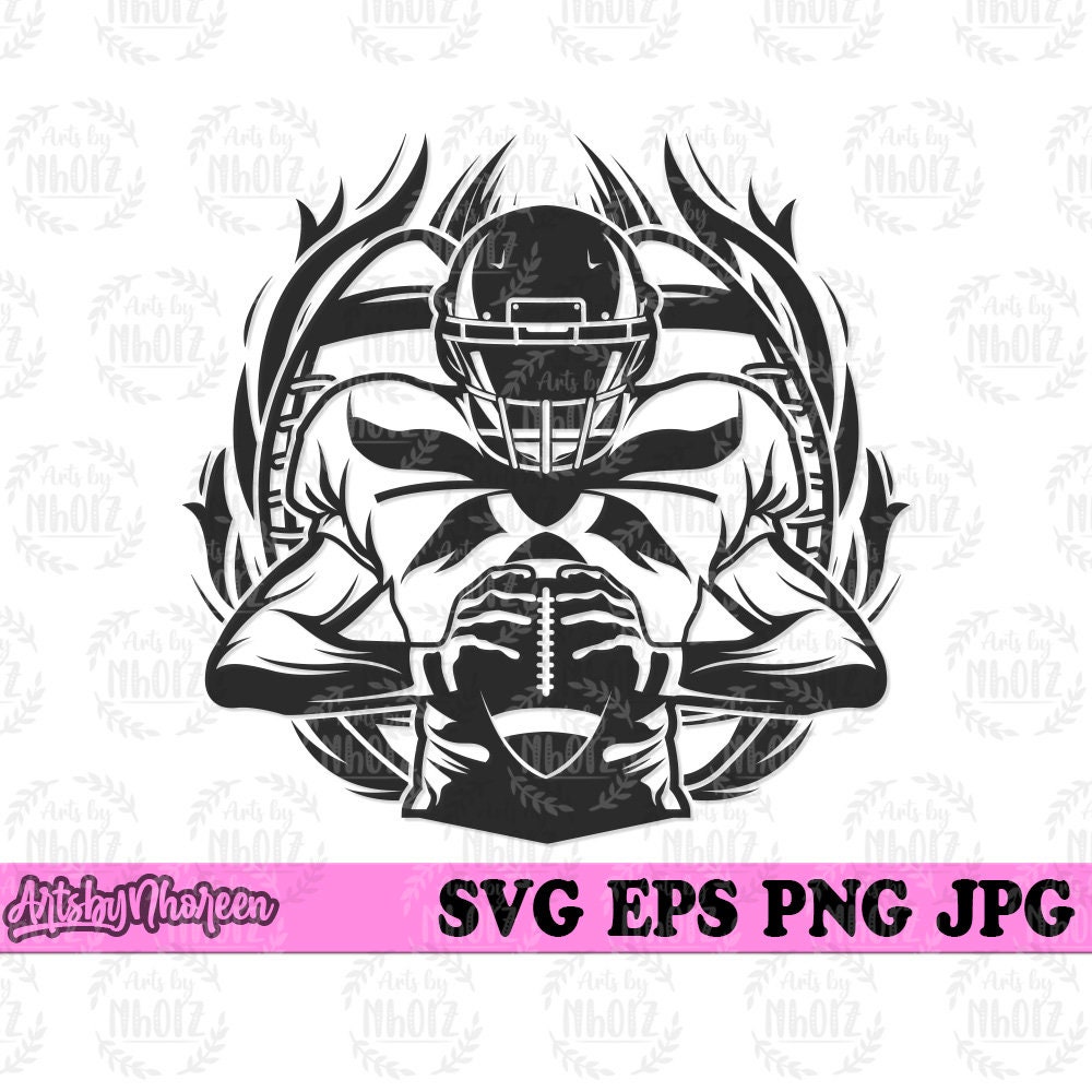 Football Player svg Football Cut File Sports Coach T-shirt - Etsy México