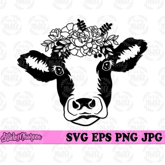 Cute Floral Calf Svg Baby Cow Cut File Flower Animal - Etsy