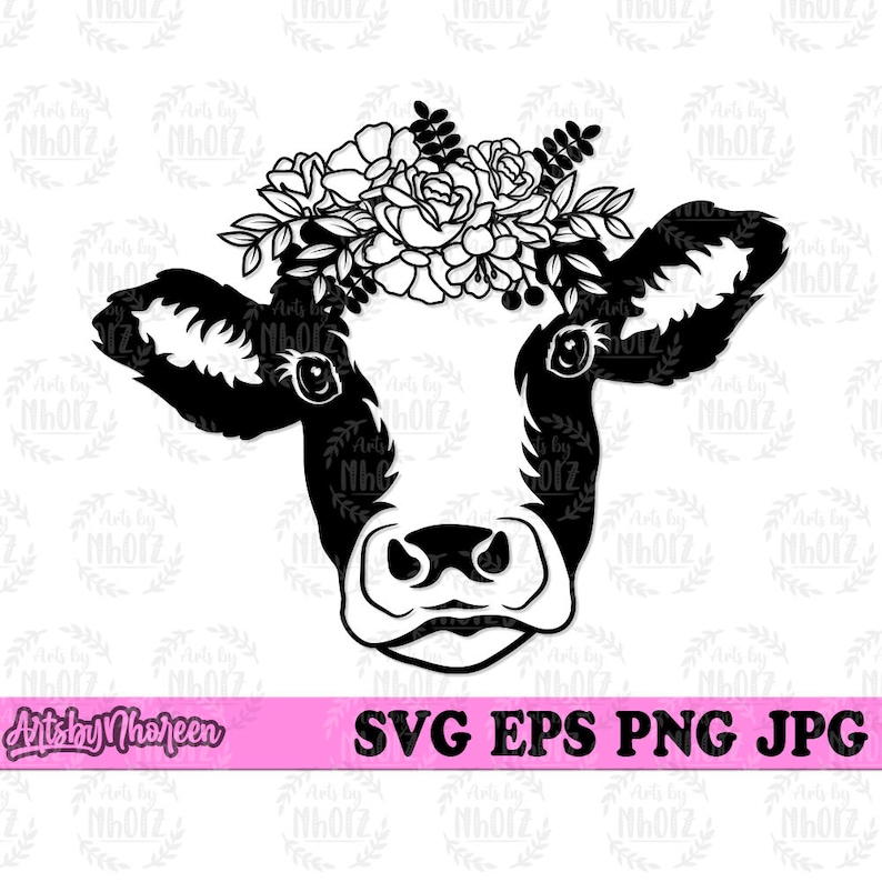 Cute Floral Calf Svg Baby Cow Cut File Flower Animal - Etsy