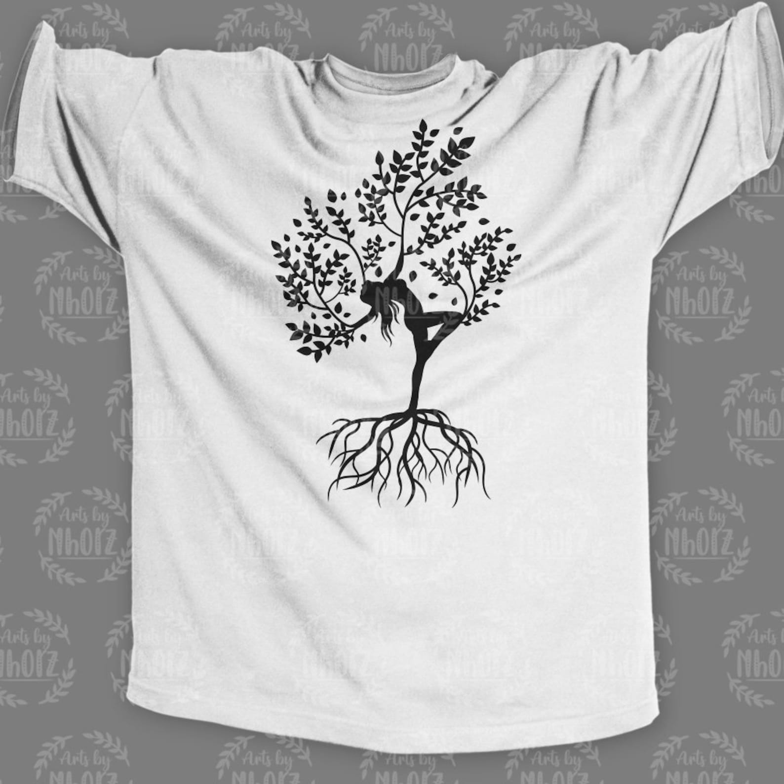 Tree Woman Svg Wall Art Clipart Woman Dancing Stencil Plant - Etsy