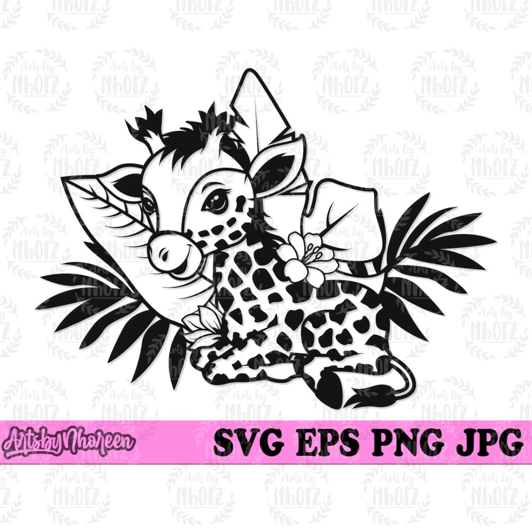 Cute Baby Safari Giraffe Svg, Wild One Clipart, Safari Animal Cut File ...