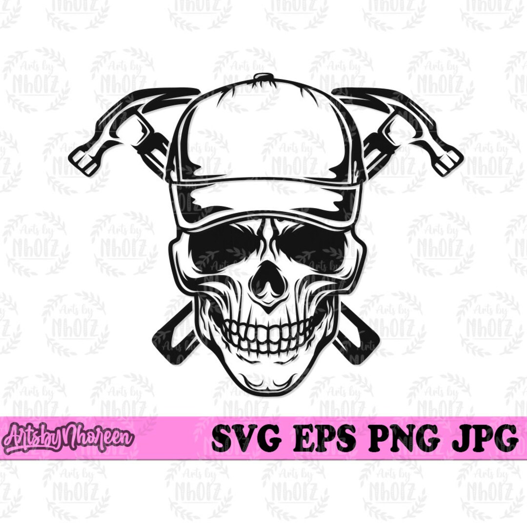 Carpenter Skull Svg, Cross Hammer Cut File, Repair Dad Shirt Png, Home ...