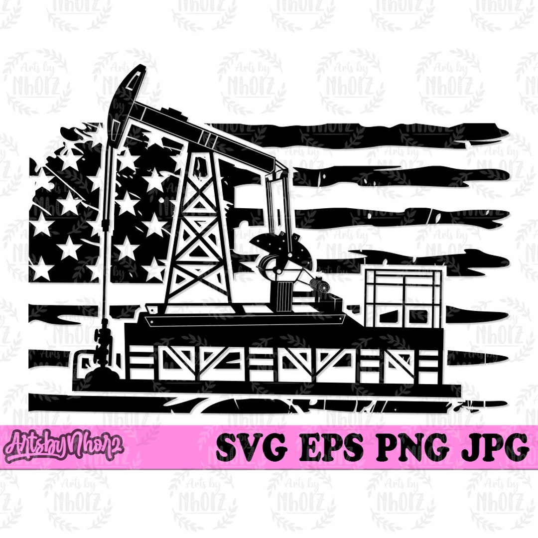 US Oil Derrick Svg, Oil Rig Svg, US Oil Drill Svg, US Oil Field Svg ...