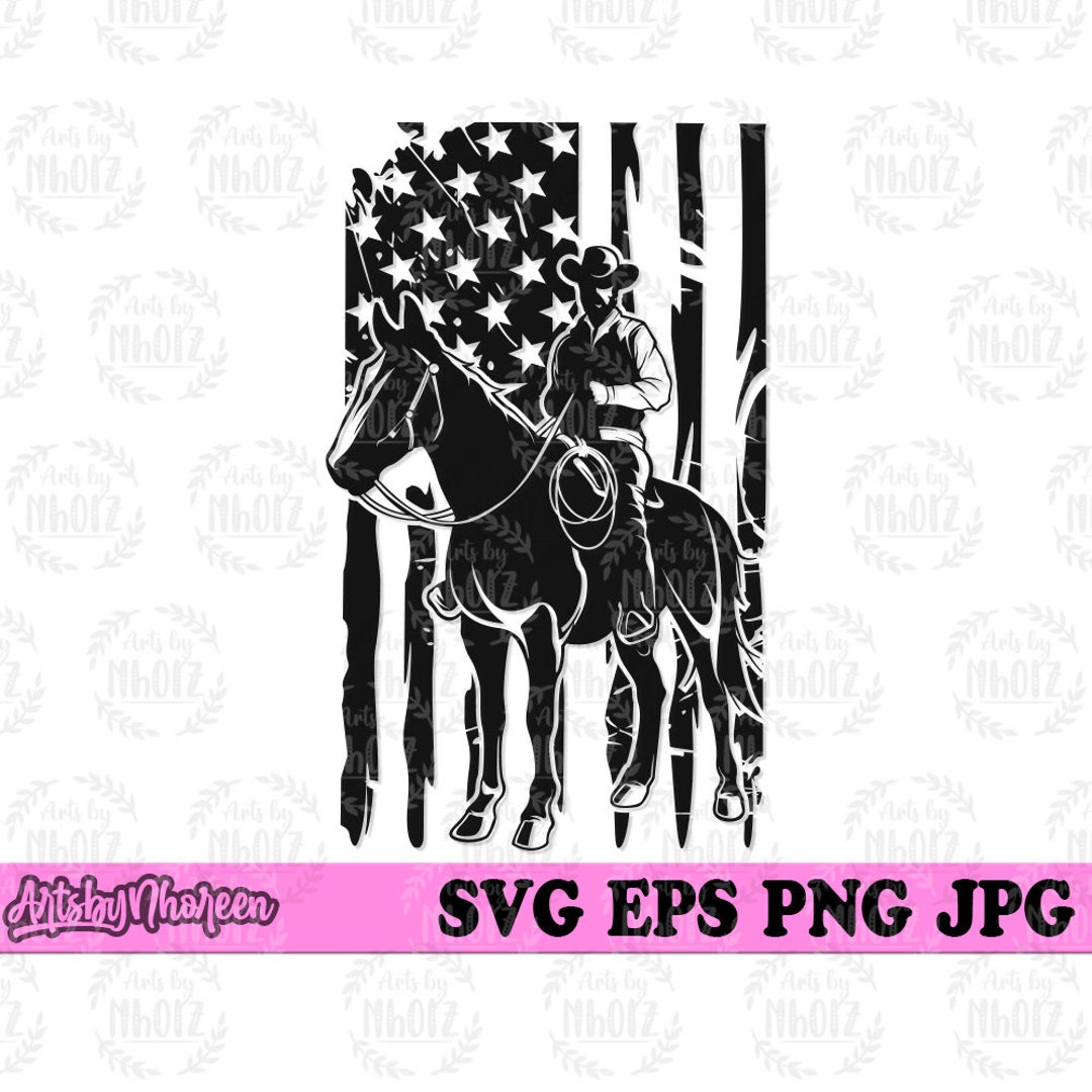 US Cowboy Svg, Rodeo Clipart, Boho Horse Man Stencil, Horse Riding Cut ...