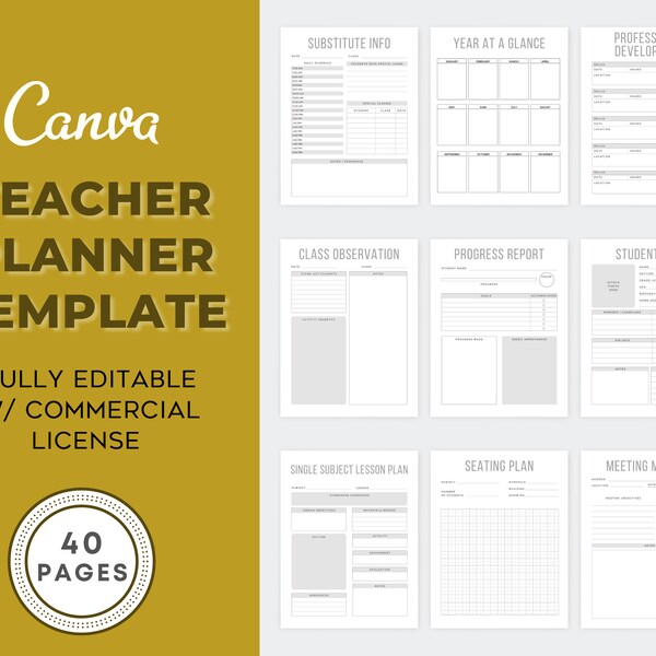 Teacher Planner - Etsy