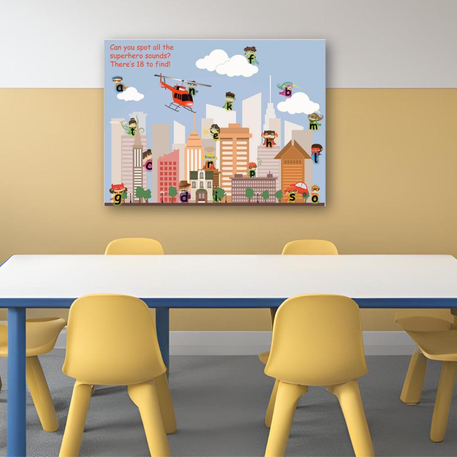 Superhero Phonics Poster Set - Etsy