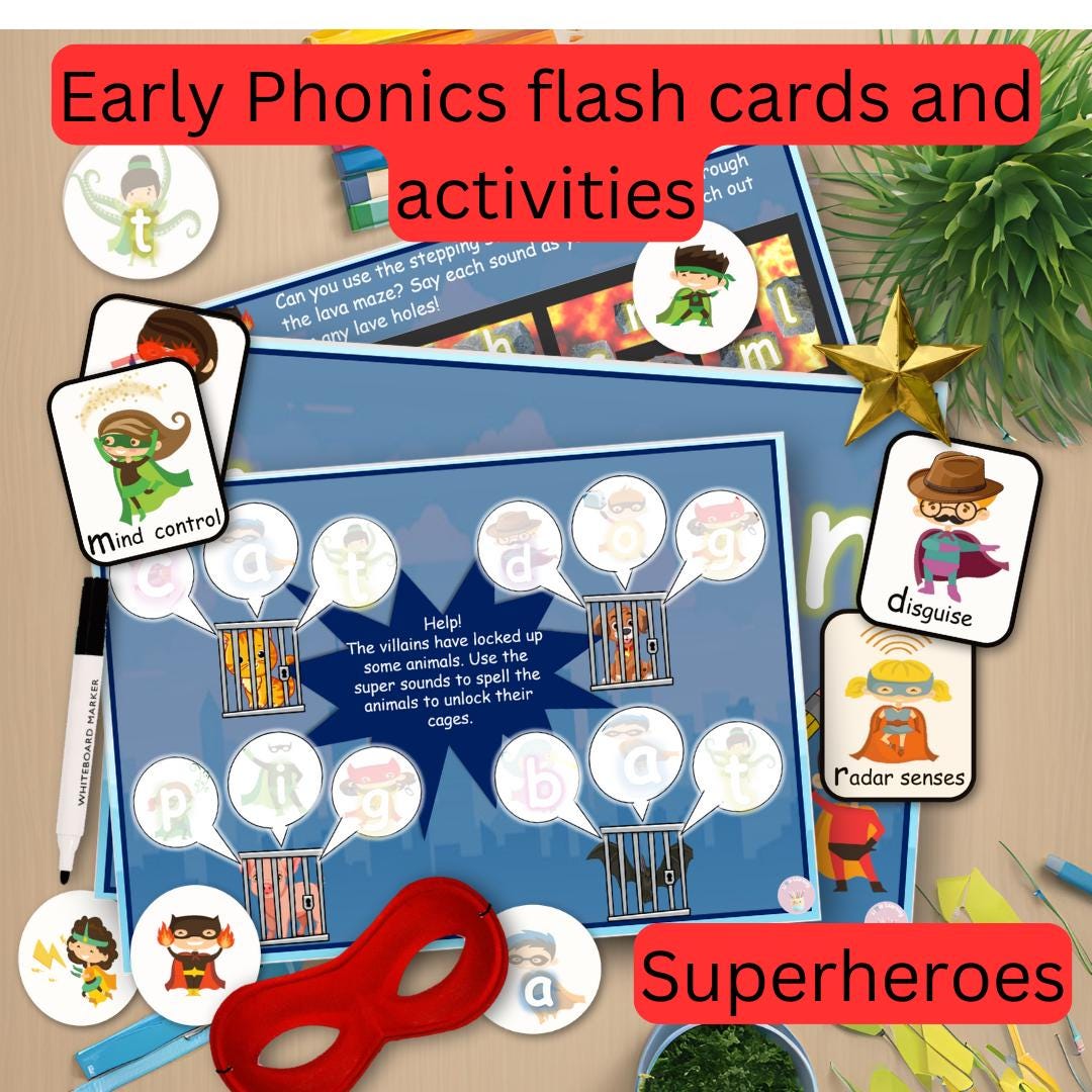 Phonics First Sounds Superheroes Phase 2 Phonemes Graphemes School ...