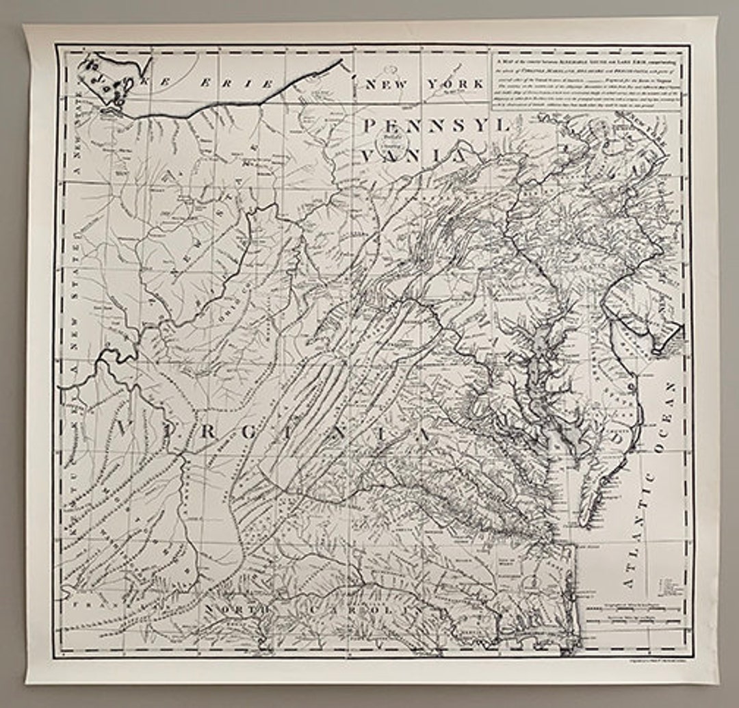 Reproducción del mapa de los estados de Virginia y Maryland de Thomas ...