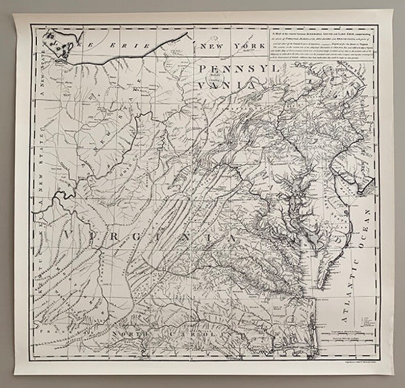 Reproducción del mapa de los estados de Virginia y Maryland de Thomas ...