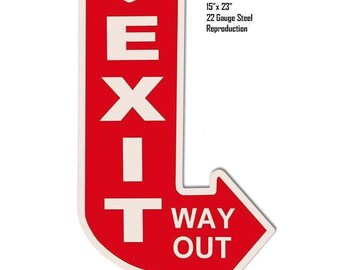 Exit Way Out Sign - Etsy