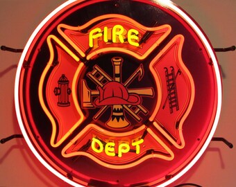 Neon Firetruck Sign - Etsy