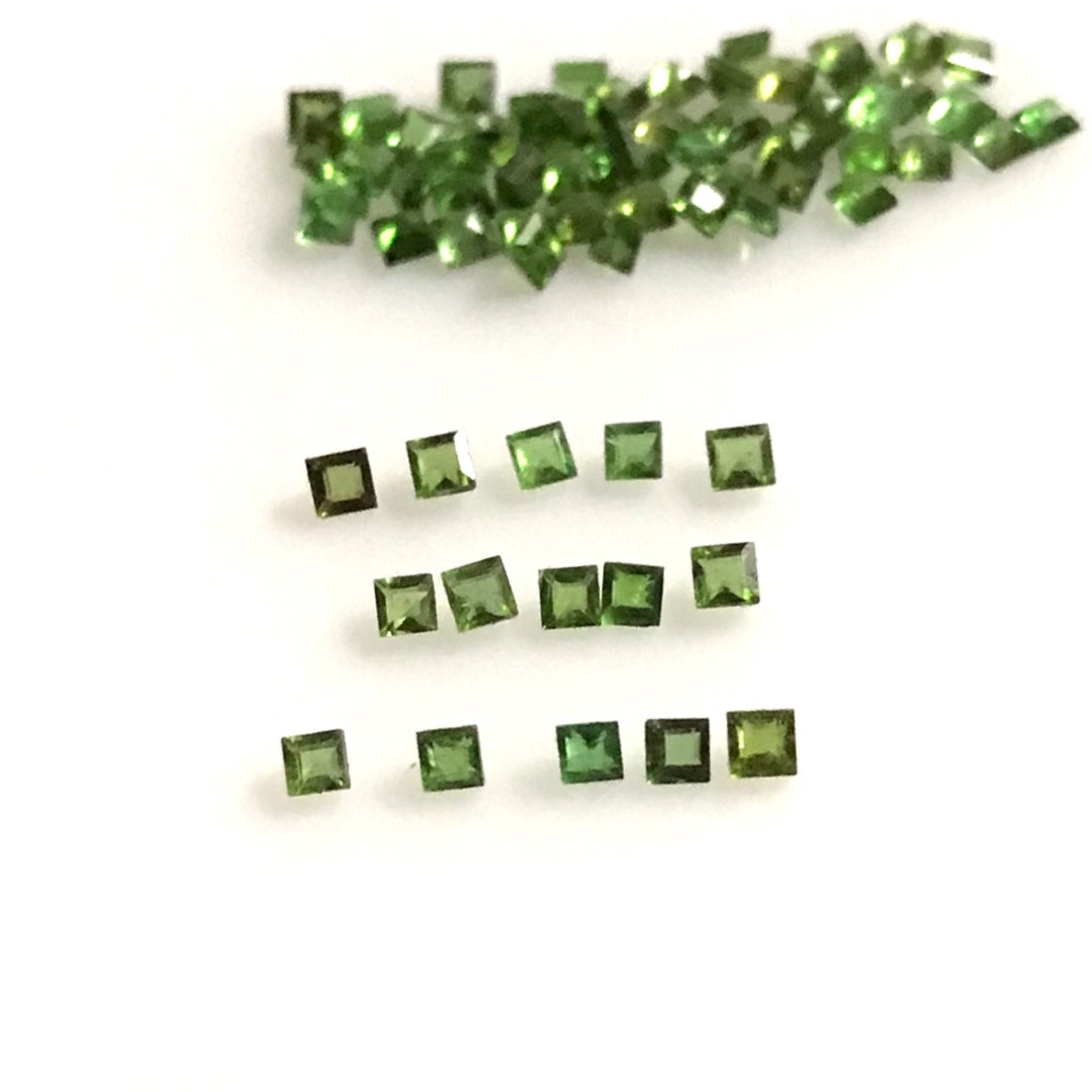 2mm/2.5mm Natural Green Tourmaline Square Faceted ,calibrated,quality ...
