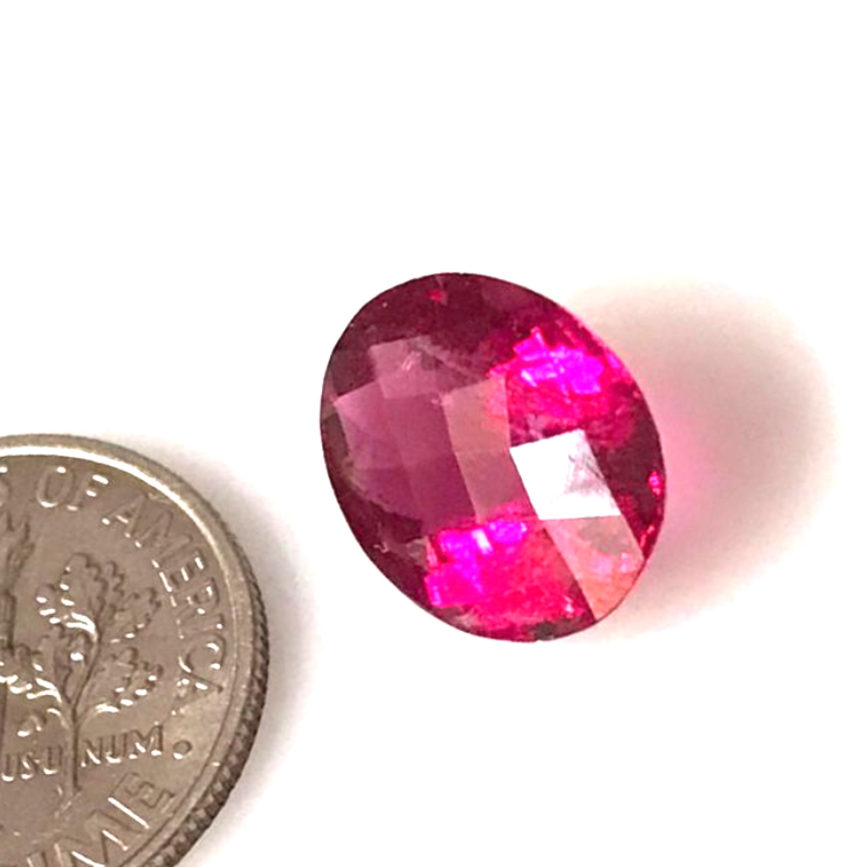 Checker Cut Natural Rubellite Oval Cut -loose Tourmaline Rubellite ...