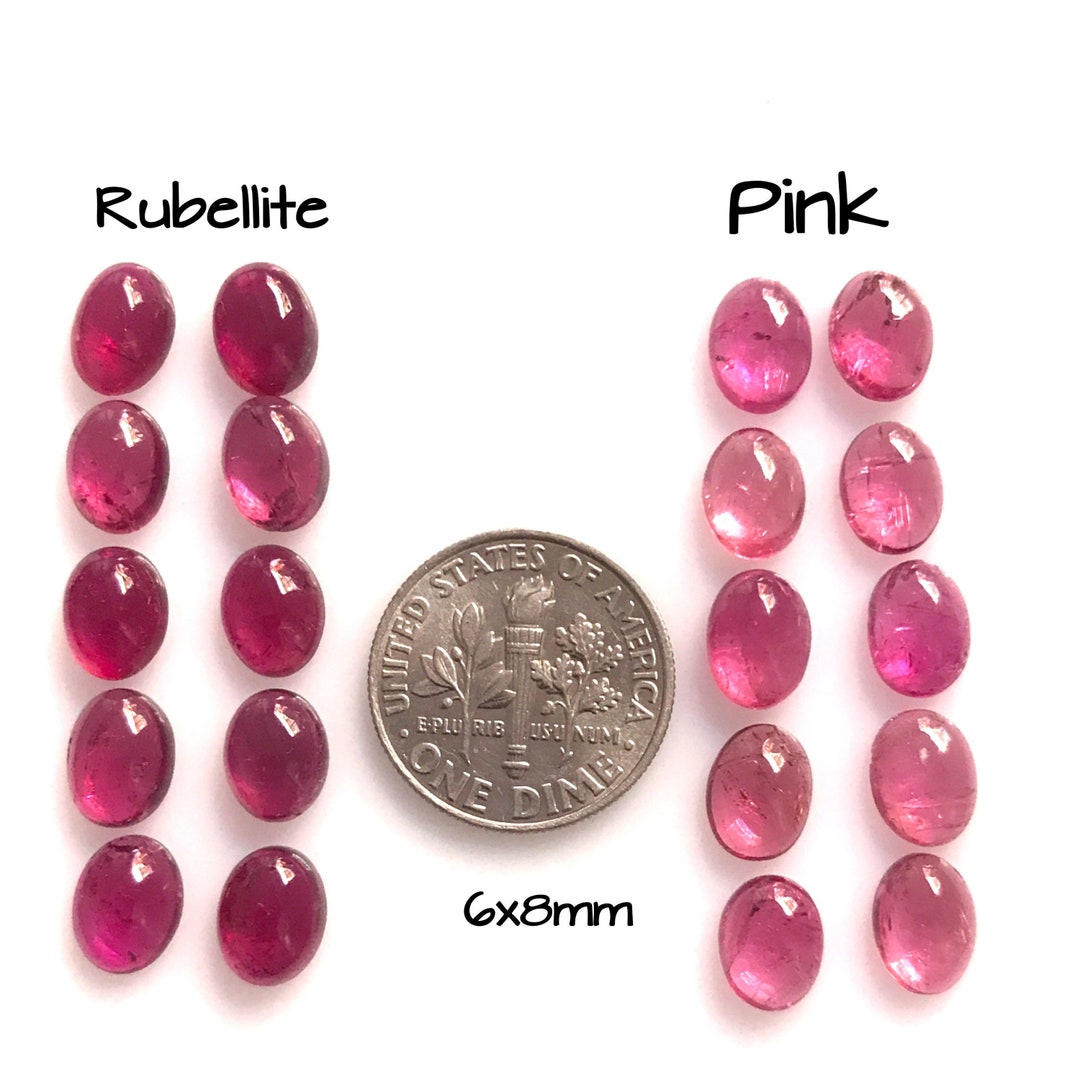 6x8mm Natural Rubellite Tourmaline Oval Cabochon ,pink Tourmaline ...
