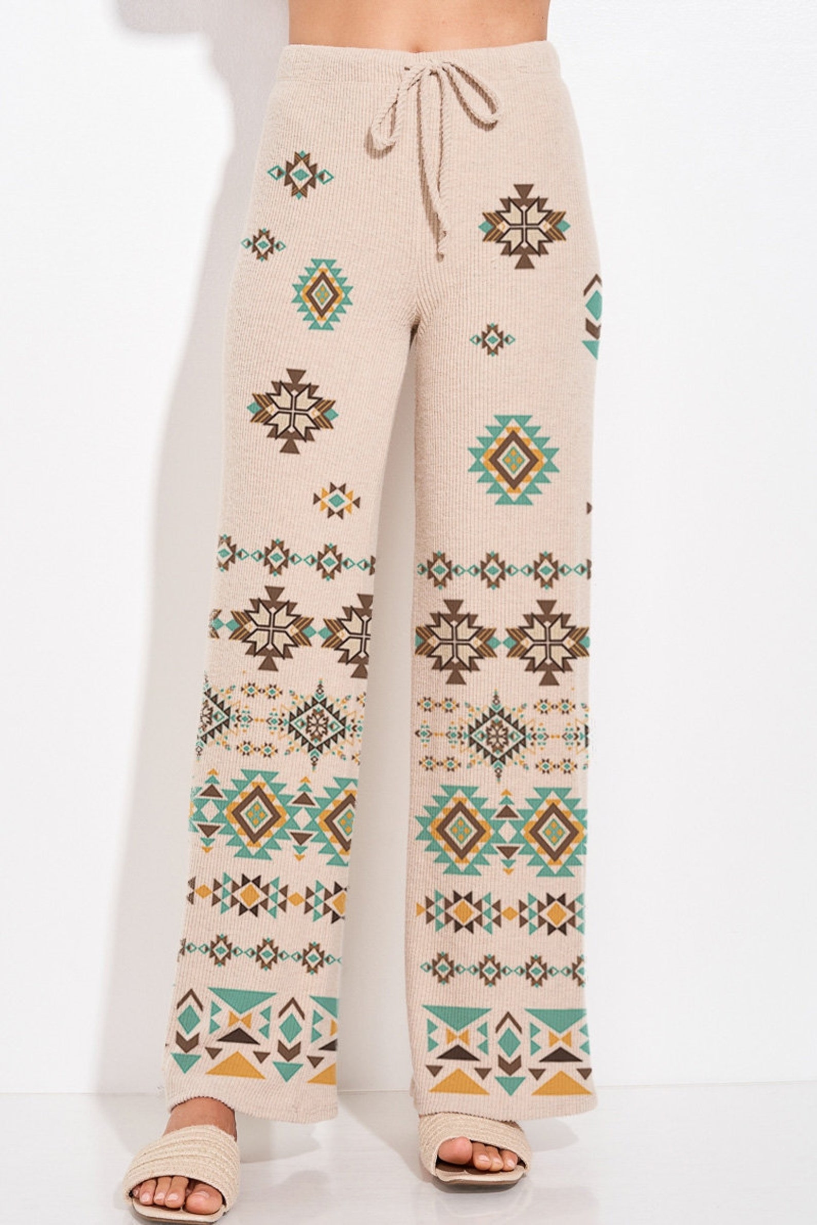 Aztec Print Rib Loungewear Set - Etsy