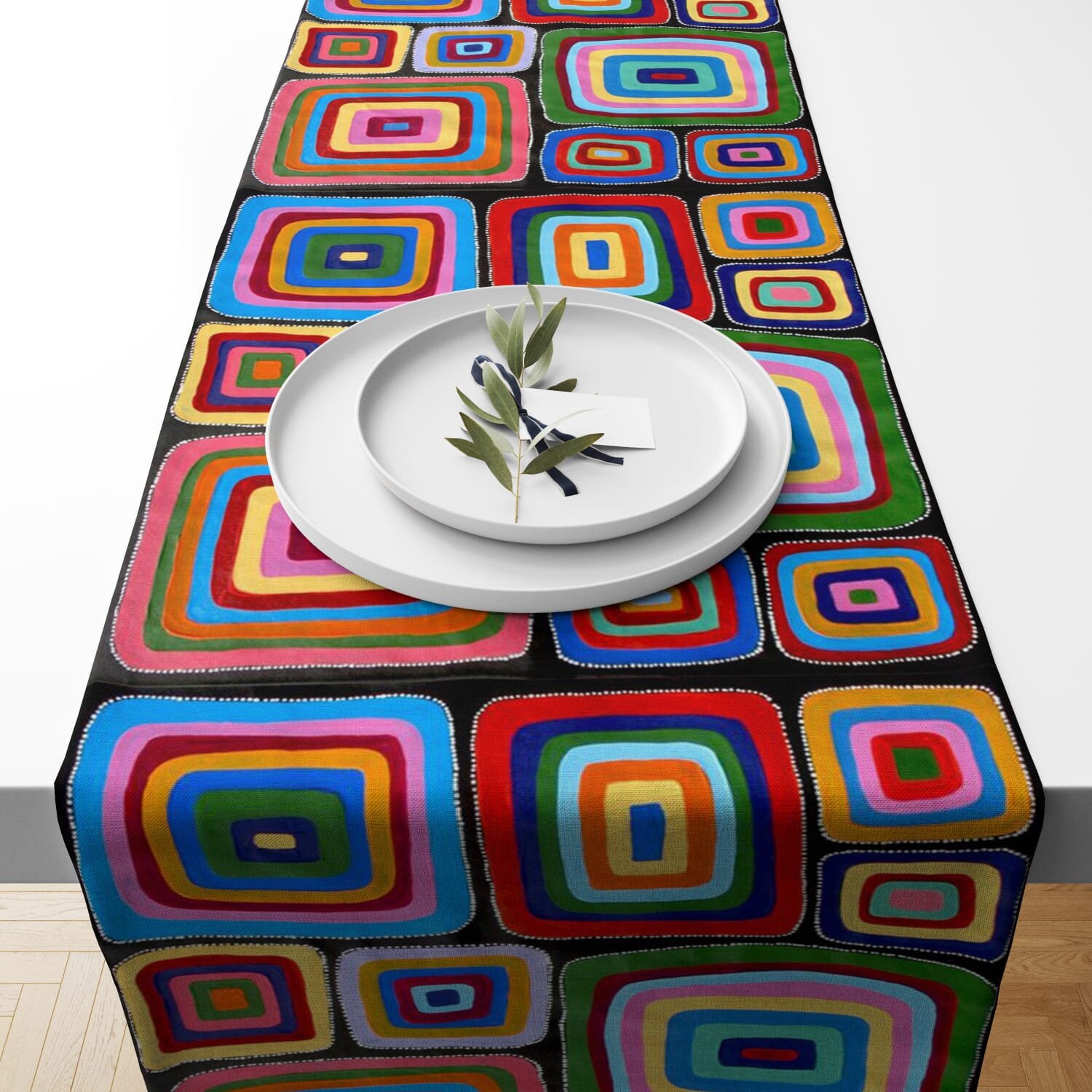 Cotton Table Runner, Modern Kitchen Runner, Dining Room Runner, Modern ...